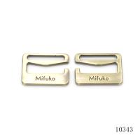 China Custom Logo Engraved Metal Tri Glide Buckle 25mm Adjustable Strap Connector for Bags for sale