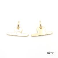 China Light Gold Custom Hat Shape Metal Logo With Jump Ring For Keyring Clasp for sale