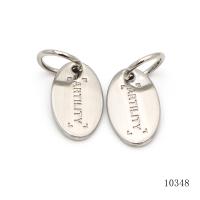 China Custom Zinc Alloy Oval Metal Logo Tag Keychain Charm for Bag Purse 500 pcs MOQ for sale
