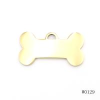 China Gold PVD Coated Stainless Steel Bone Shape Pet ID Tag DIY Laser Engraved 30mm for sale