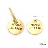 China Gold PVD Coated Stainless Steel Round Disc Pet ID Tag 25mm DIY Laser Engraved Logo for Dogs Cats for sale