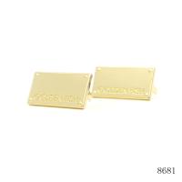 China Personalized Design Leather Bag Purse Metal Label Logo Custom Engraved Logo Name Plate for Lady Handbag for sale