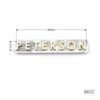 China Lady Handbag Hardware Metal Logo Label Gold Plated Custom Metal Separate Letter Logo Plate for sale