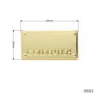 China Personalized Design Leather Bag Purse Metal Label Logo Custom Engraved Logo Name Plate for Lady Handbag for sale
