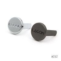 China Custom Small Metal Disc Logo Plate With Prong Matte Black Chrome Plated Tiny Logo Tag for sale