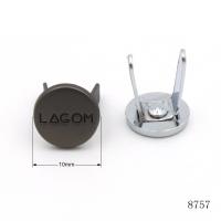 China Custom Small Metal Disc Logo Plate With Prong Matte Black Chrome Plated Tiny Logo Tag for sale