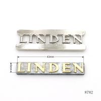 China Gold & Silver Plating Luxury Bag Metal Logo Custom Metal Letter Logo Plate for Handbag for sale