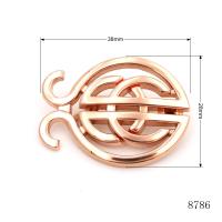 China Custom Hollow Out Bag Hardware Metal Logo Tag Rose Gold Brand Plate with Rivet Studs for Leather Bags for sale