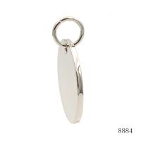China 30mm Plain Circle Metal Tag Keychain Charm Custom Logo OEM Durable Zinc Alloy for sale