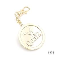 China Quality Metal Brand Logo Tag Charm Key Chain Ring Clasp Charm Tag Metal Round Logo Label Keychain Tag for sale