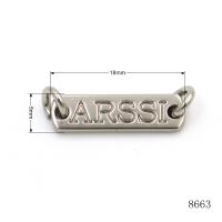 China Custom Engraved Metal Brand Tag 18mm Zinc Alloy Logo Plate with Loops for Wine Bottle Chain Tag for sale