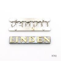 China Gold & Silver Plating Luxury Bag Metal Logo Custom Metal Letter Logo Plate for Handbag for sale