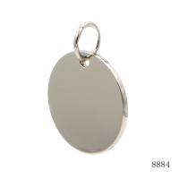 China 30mm Plain Circle Metal Tag Keychain Charm Custom Logo OEM Durable Zinc Alloy for sale