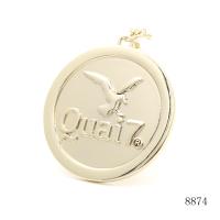 China Quality Metal Brand Logo Tag Charm Key Chain Ring Clasp Charm Tag Metal Round Logo Label Keychain Tag for sale