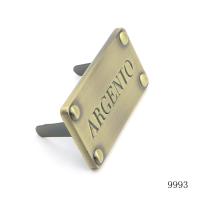 China Custom Antique Brass Metal Name Plate Logo Label for Bag Accessories 500pcs MOQ for sale