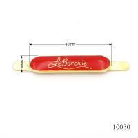 China Custom Metal Logo Tag with Prongs for Bags | Gold Plated Hardware for sale