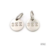 China 12.5mm Small Circle Metal Label Tag Custom Engraved Brushed Logo Tag for Key Chain or Bag Part's Accessories for sale