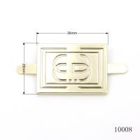 China Custom Square Metal Logo Tag for Bags | Light Gold Metal Hardware for sale