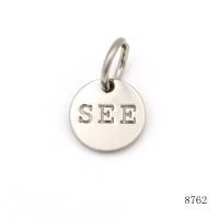 China 12.5mm Small Circle Metal Label Tag Custom Engraved Brushed Logo Tag for Key Chain or Bag Part's Accessories for sale