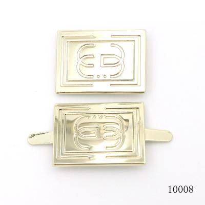 China Custom Square Metal Logo Tag for Bags | Light Gold Metal Hardware for sale