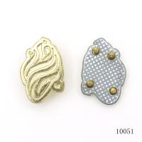 China Custom Gold Metal Logo Plate With 4 Pins, Small Embossed Metal Shoe Tags, Zinc Alloy Sandals Hardware Badge For Footwear for sale