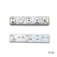 China Custom Metal Letter Logo Plate 36x6.7mm Eco Friendly Zinc Alloy for Bag Purse for sale