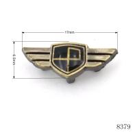 China Custom Metal Logo Plate with Epoxy Drop Gum 17mm for Bag Cap Wallet Purse for sale