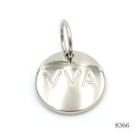 China Custom Engraved Metal Circle Name Tags 26.7mm Eco Friendly Zinc Alloy for Bags for sale