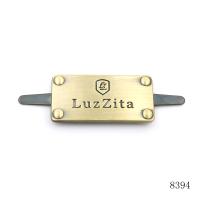 China Brushed Antique Brass Bag Metal Logo Square Custom Logo Name Tags for Lady Handbag or Bags for sale