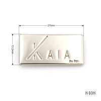 China Zinc Alloy Rectangle Metal Label Logo Custom Metal Logo Plates Logo Name Plate for Handbags for sale