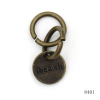 China Antique Brass Metal Coin Tag Custom Logo Round Tag Key Chain Clasp Charm Circle Tag for sale
