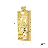 China Garment Shoes Accessories Metal Charm Tags Hollow Out Metal Hang Tag Custom Logo Metal Label Tag for sale