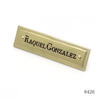 China Gold Plating Bag Hardware Logo Name Plate Custom Engraved Name Tags with Screw Back for sale