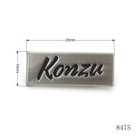 China Rectangle Bag Metal Label Logo Custom Engraved Logo Plate with Black Oil for sale