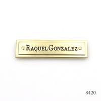 China Gold Plating Bag Hardware Logo Name Plate Custom Engraved Name Tags with Screw Back for sale