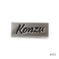 China Rectangle Bag Metal Label Logo Custom Engraved Logo Plate with Black Oil for sale
