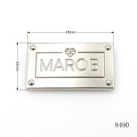 China Wholesale Custom Lady Handbag Metal Logo Custom Bag Metal Engraved Logo Plate for sale