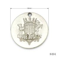 China 30mm Durable Pet Collar Metal Charm Tag Custom Embossed Logo Metal Tag ID Tag for sale