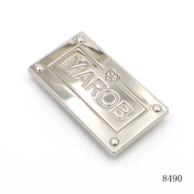 China Wholesale Custom Lady Handbag Metal Logo Custom Bag Metal Engraved Logo Plate for sale