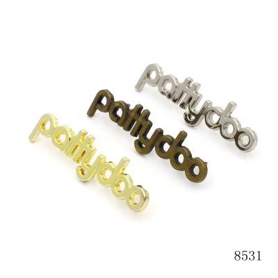 China Luxury Leather Bag Metal Logo Brand Design Hardware Logo Label Custom Metal Letter Logo Plate for Bags for sale