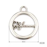 China Silver Plating Bag Key Chain Metal Circle Hang Tag Custom Metal Charm Tag Plate with Personalized Design for sale