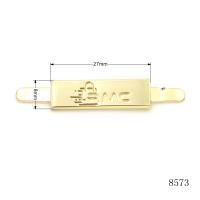 China Gold Plating Lady Bag Metal Logo Rectangle Label Plate Custom Engraved Metal Name Plate for Bags or Purse for sale