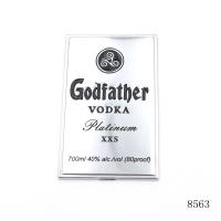 China High End Wine Bottle Metal Logo Custom Metal Label Plate Laser Printing Tag Plate with Black Enamel for sale