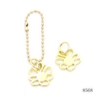 China 20mm Metal Flower Charm Metal Hollow Label Tag Custom Metal Logo Tag for Key Chain Accessories for sale