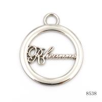 China Silver Plating Bag Key Chain Metal Circle Hang Tag Custom Metal Charm Tag Plate with Personalized Design for sale