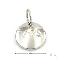 China Custom Engraved Metal Circle Name Tags 26.7mm Eco Friendly Zinc Alloy for Bags for sale