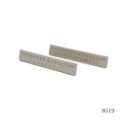 China Bag Accessories Metal Logo Nameplate Custom Rectangle Metal Logo Label Quality Bag Plate for sale