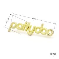 China Luxury Leather Bag Metal Logo Brand Design Hardware Logo Label Custom Metal Letter Logo Plate for Bags for sale