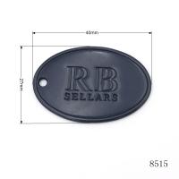 China Black Painting Oval Alloy Tag Custom Metal Engraved Logo Tag for Bags or Clothing for sale