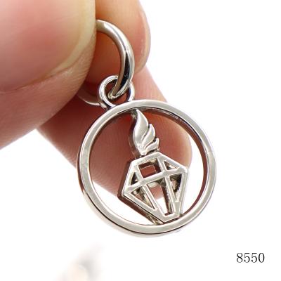 China 15mm Small Bag Key Chain Hang Tag Custom Metal Hollow Out Label Charm Tag for sale